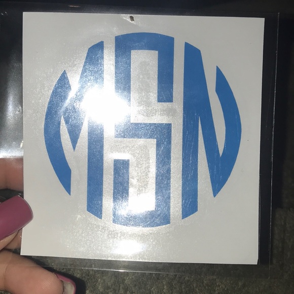 Other | 3 Inch Blue Monogram Vinyl Decal Msn | Poshmark